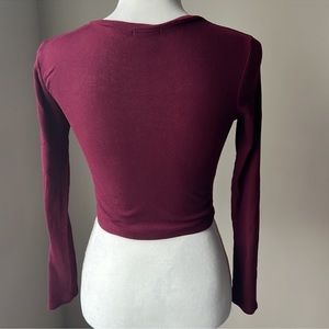 Bozzolo | Tops | Bozzolo Cropped Long Sleeve Maroon | Poshmark